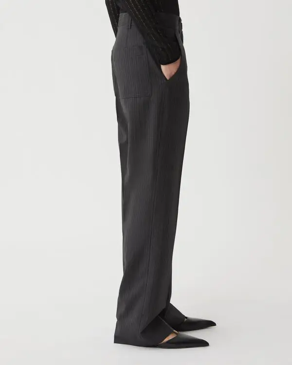Veronica De Piante Avery Striped Trousers - Grey
