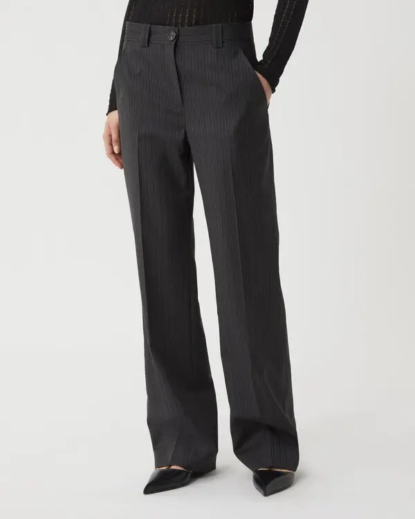 Veronica De Piante Avery Striped Trousers - Grey