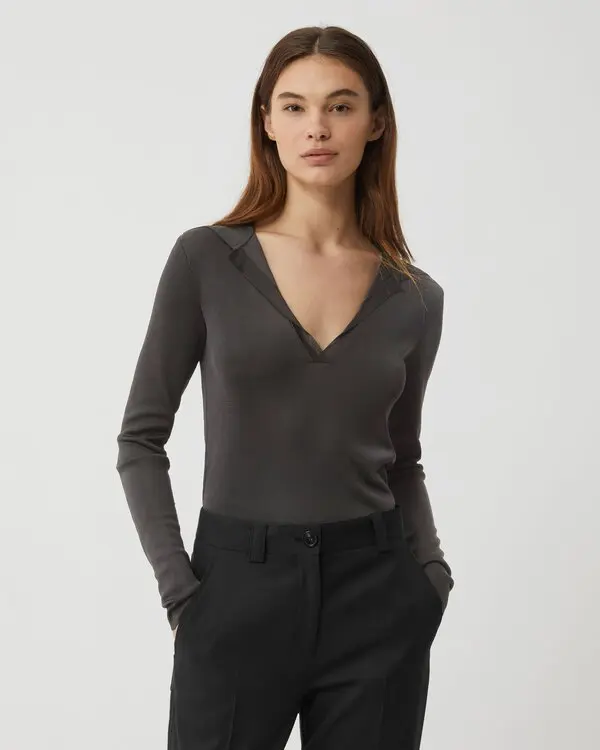 Veronica De Piante Ada Viscose Polo - Petrol
