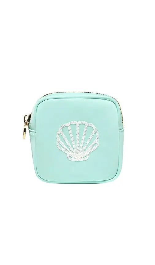 Stoney Clover Lane Shell Embroidered Mini Pouch - Teal