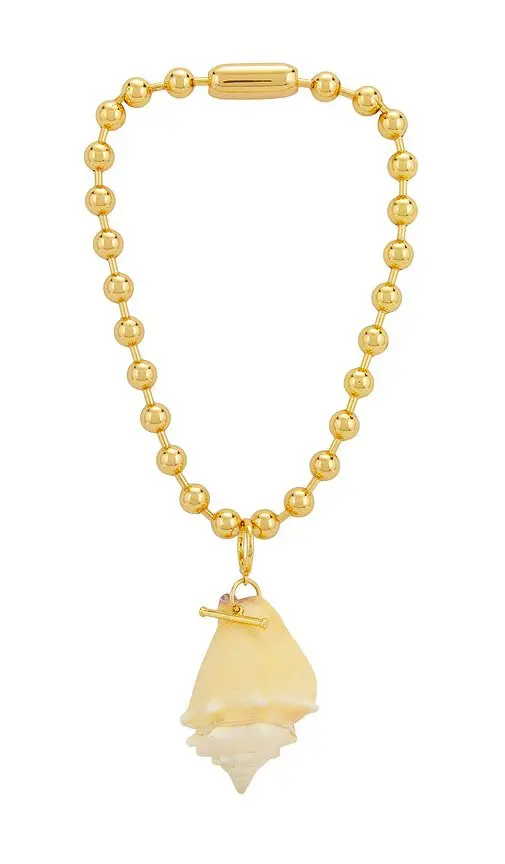 Timeless Pearly Shell Pendant Necklace - Metallic Gold