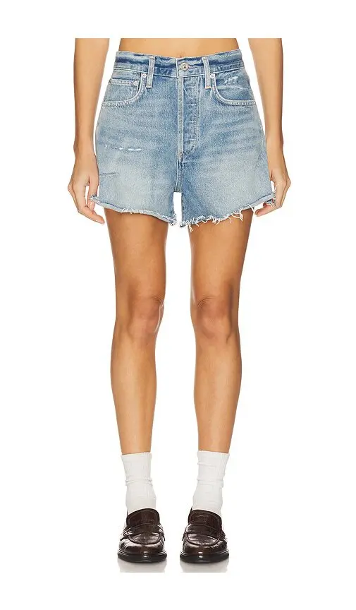 Citizens Of Humanity Marlow Vintage Distressed Denim Shorts - Blue