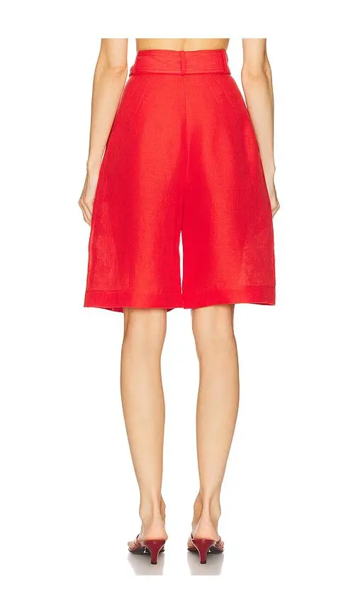 Matthew Bruch Pleated Bermuda Short - Red