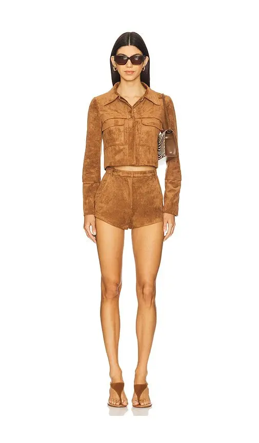 Amanda Uprichard X Revolve Lucas Suede Jacket - Tan