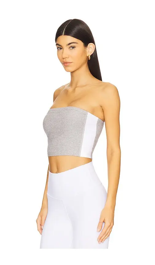 Beyond Yoga Space Dye Strapless Stripe Top - Grey