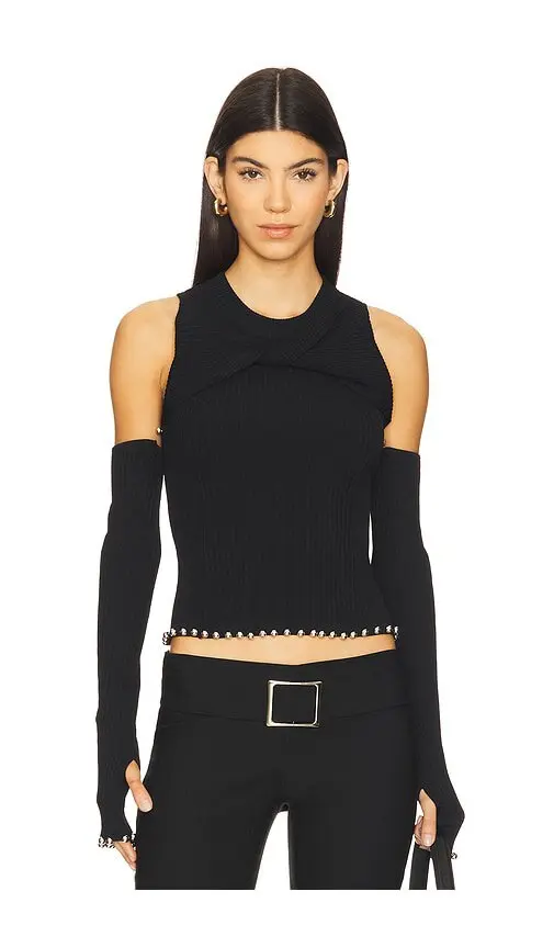 PRIVATE POLICY Twist Front Knit Top