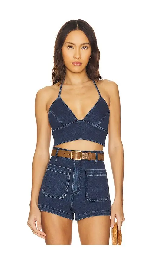 Show Me Your Mumu Palm Springs Halterneck Top - Blue