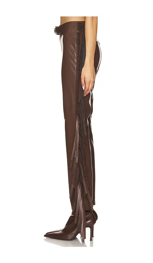 CAMILA COELHO Iza Faux Leather Pant With Fringe Detailing