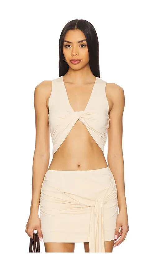 ANIYE BY Demi Wrap Accent Top - Beige