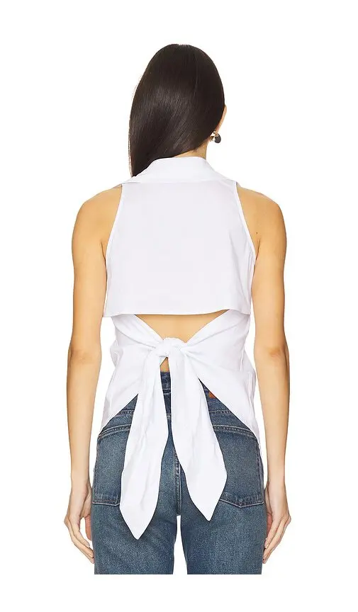 SIMONMILLER Loch Sleeveless Button-up - White