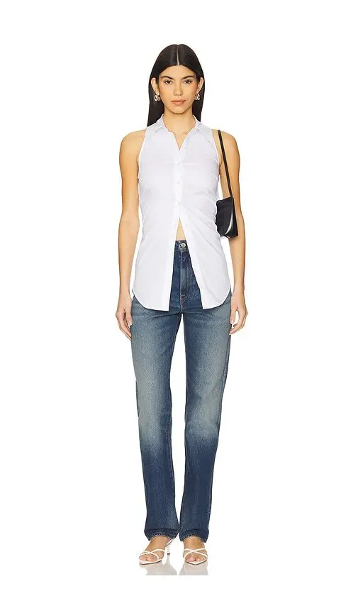 SIMONMILLER Loch Sleeveless Button-up - White