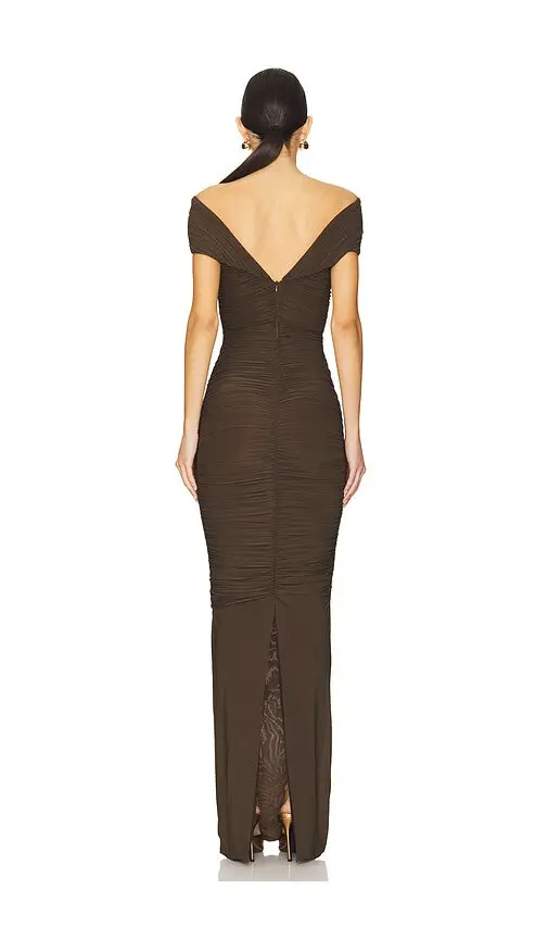 off shoulder knit dress maxi Sandrine Off Shoulder Knit Maxi Dress - White
