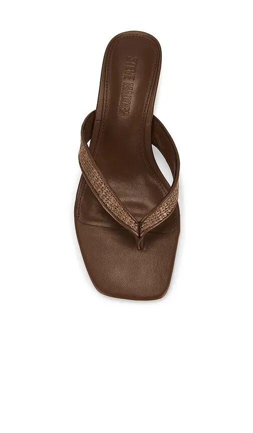 Steve Madden Tracie Kitten Heel Sandal In Brown - Brown Raffia