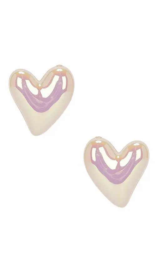 8 Other Reasons Locket Heart Stud Earrings - Gold