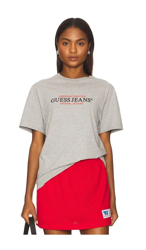 Guess American Trad Tee In Grey