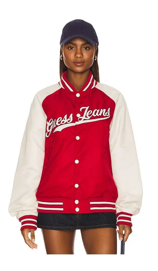 GUESS JEANS Raglan Patch Bomber Jacket