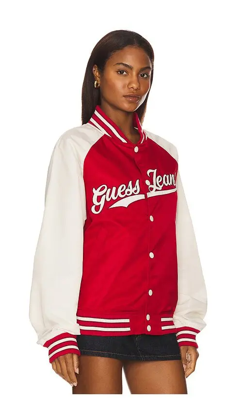 GUESS JEANS Raglan Patch Bomber Jacket
