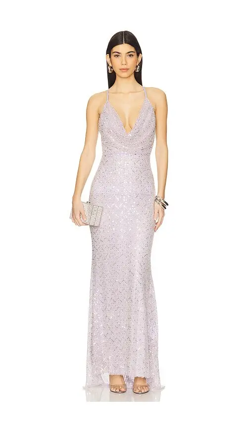 MICHAEL COSTELLO X Amaranta Embellished Gown