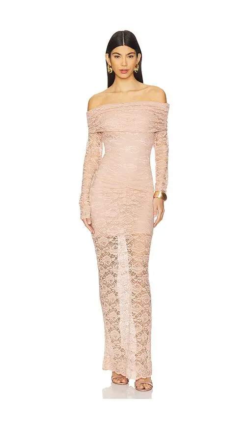 Ronny Kobo Yessenia Off-Shoulder Lace Dress In Rose - 20% Off | Editorialist