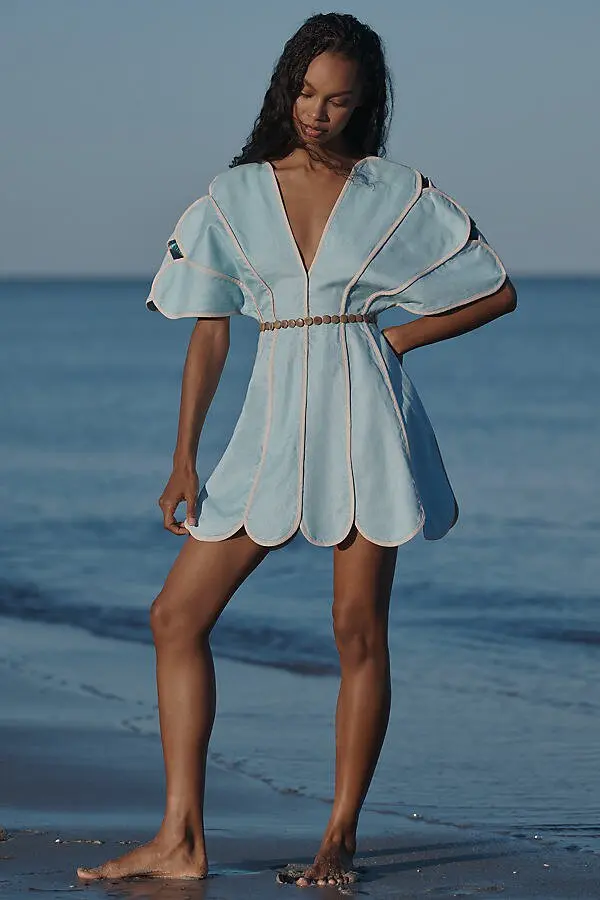 princess polly baby blue dress CUPSHE Women's Can t Stop Smiling Blue Mini Beach Dress main image 1