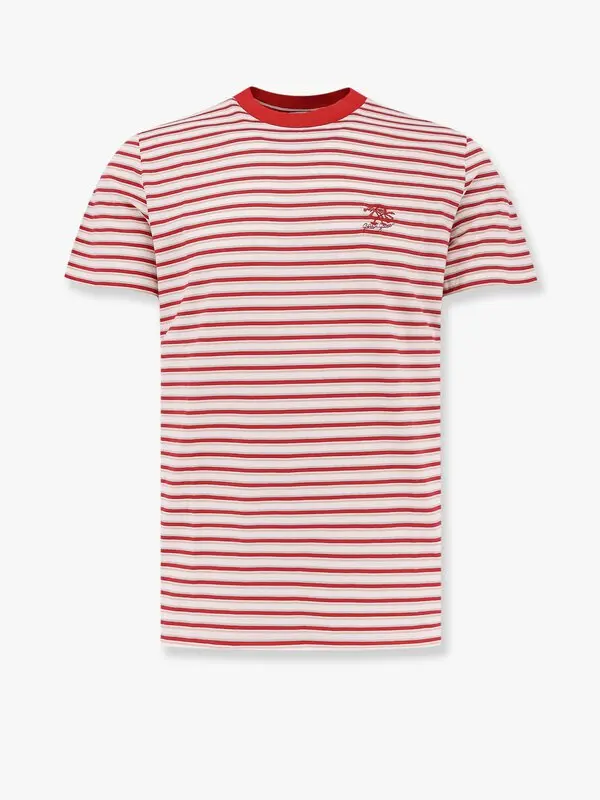GOLDEN GOOSE Striped Cotton Tshirt With Logo