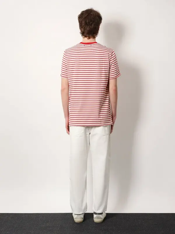 GOLDEN GOOSE Striped Cotton Tshirt With Logo
