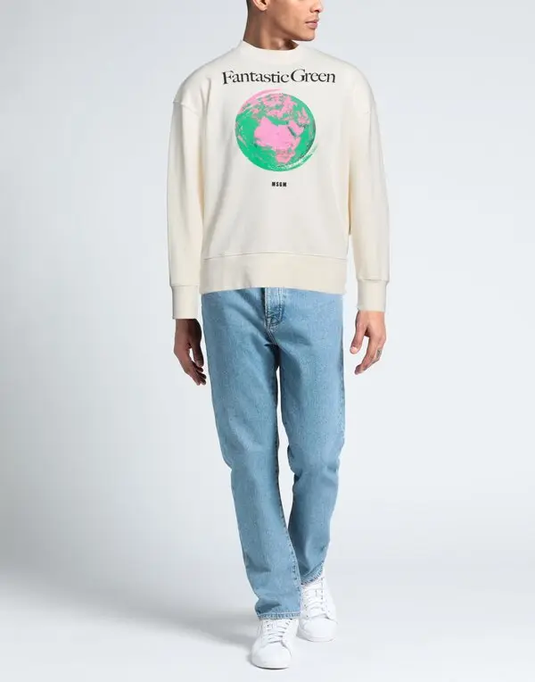 MSGM Cotton Fleece Sweatshirt - White