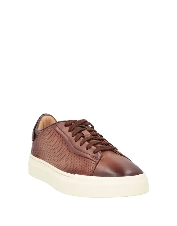 Santoni Azure Leather Sneakers - Brown