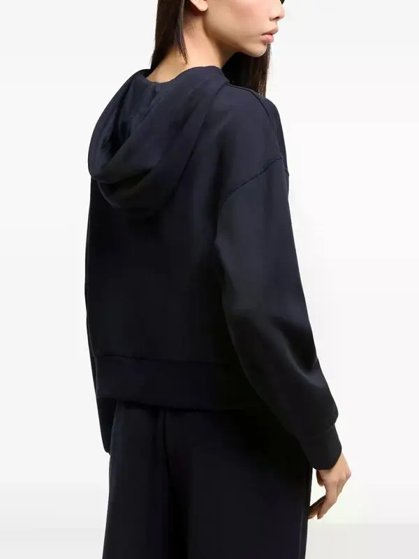 Armani Exchange Logo Appliqué Hoodie - Black