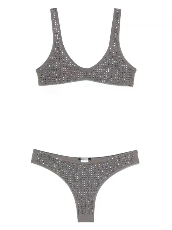 VENUJA Crystal-embellished Bikini - Grey
