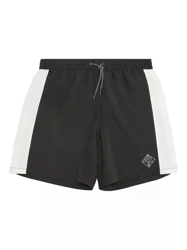 Armani Exchange Logo-embroidered Swim Shorts - Black