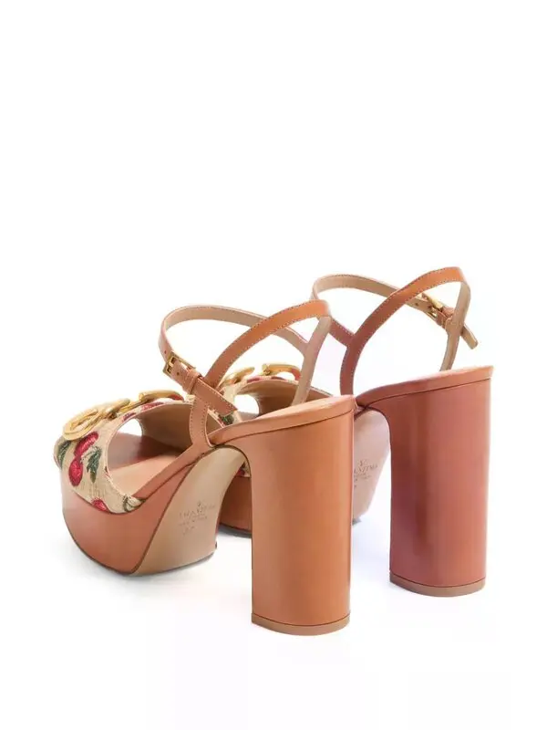 Valentino Garavani Vlogo Signature Cherryfic Platform Sandals 115mm - Neutrals