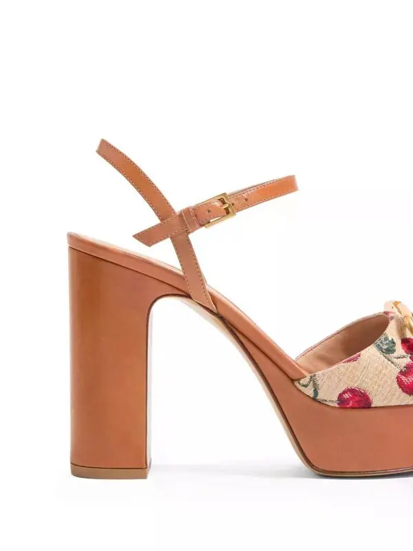 Valentino Garavani Vlogo Signature Cherryfic Platform Sandals 115mm - Neutrals