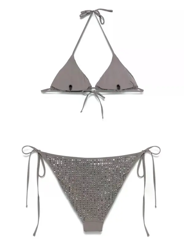 VENUJA Crystal-embellished Bikini - Grey