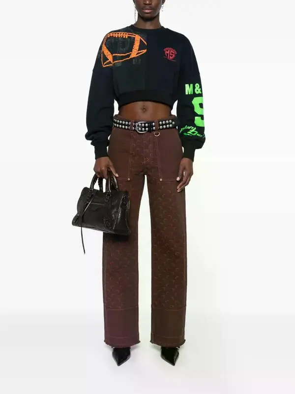 MARINE SERRE Moon Jacquard Twill Jeans