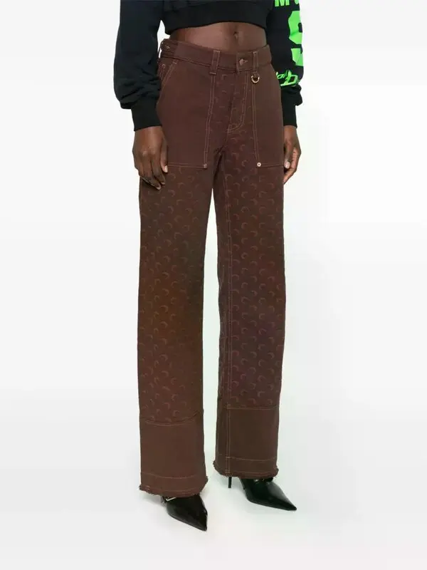 MARINE SERRE Moon Jacquard Twill Jeans