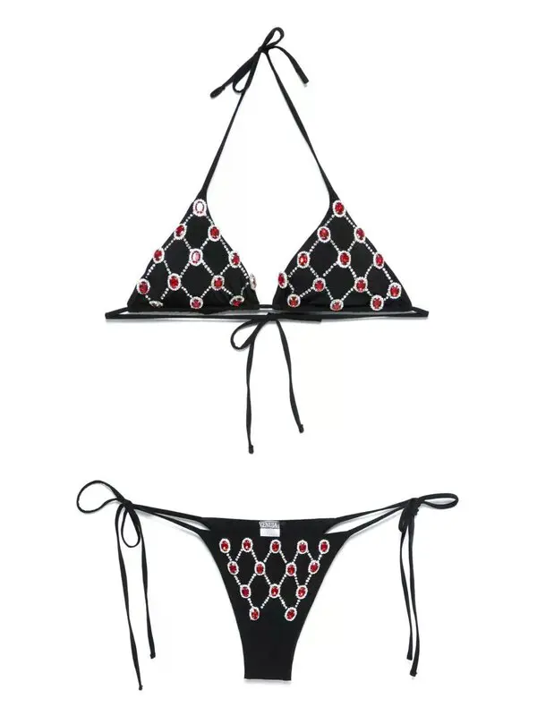 VENUJA Crystal-embellished Bikini - Black