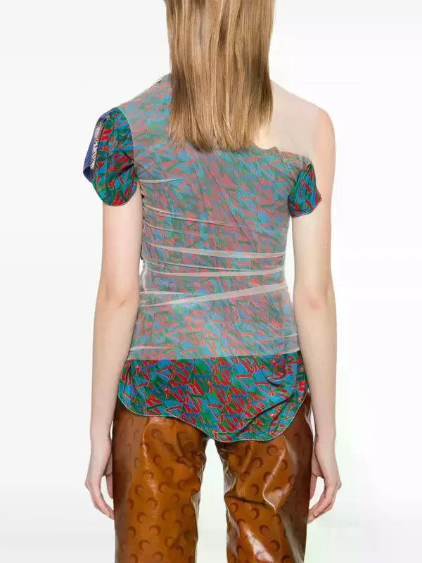 MARINE SERRE Silk Scarves Layered Top