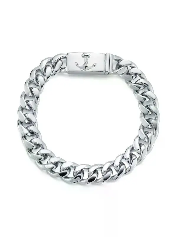 Mateo Anchor Lock Chain-link Bracelet - Silver