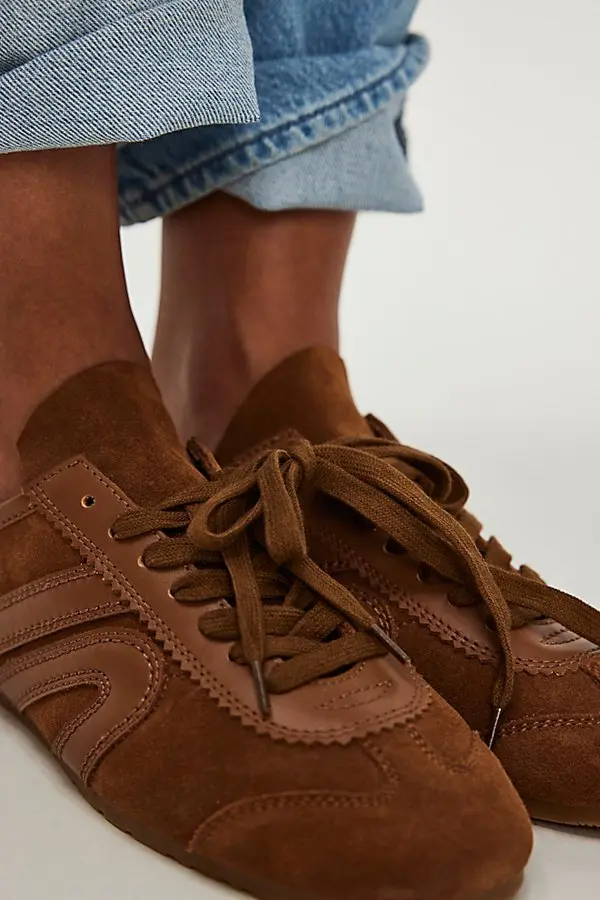 Jeffrey Campbell Willow Suede Sneakers - Tan Suede Combo