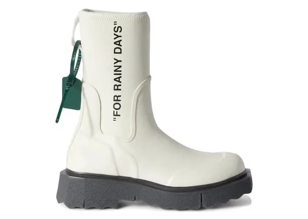 Off-White Rain Boots - White/black