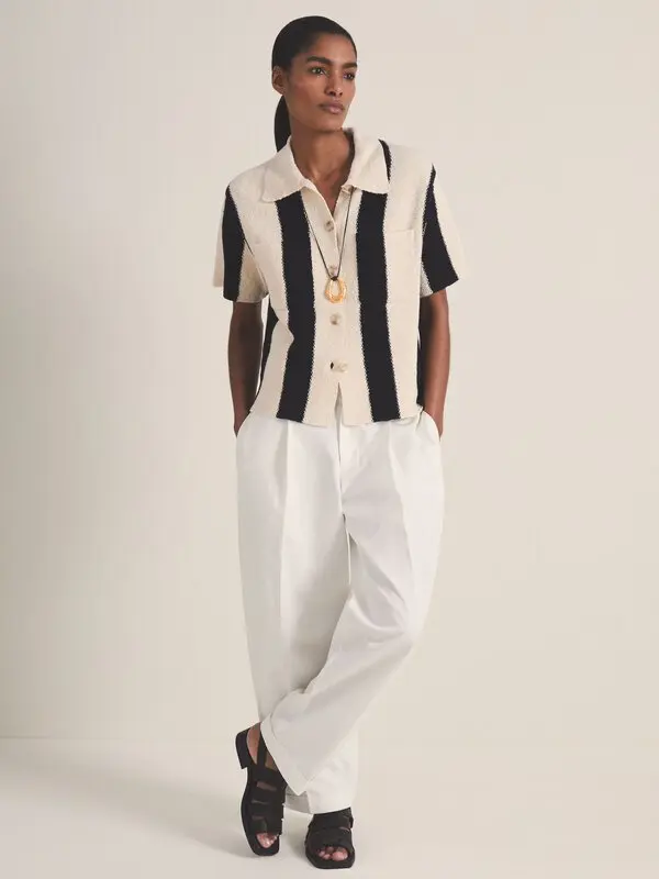 REISS X Les 100 Ciels Clive Striped Knit Shirt