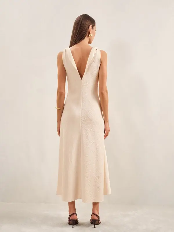 REISS Kiera Textured Midi Dress
