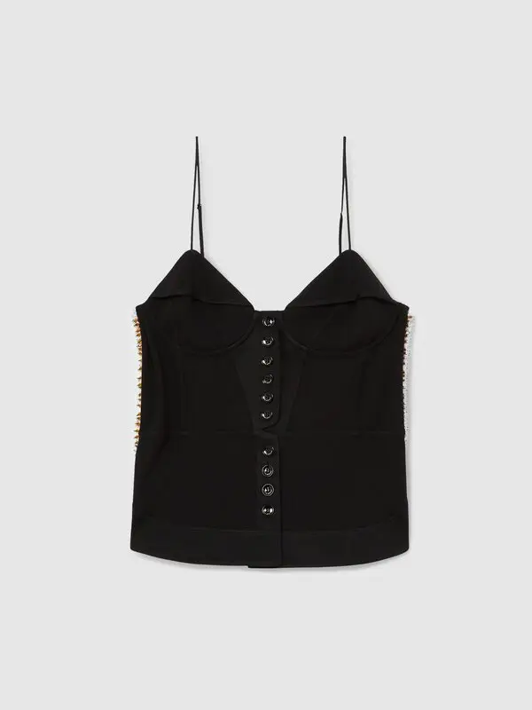 REISS Preston Atelier Embellished Corset Top