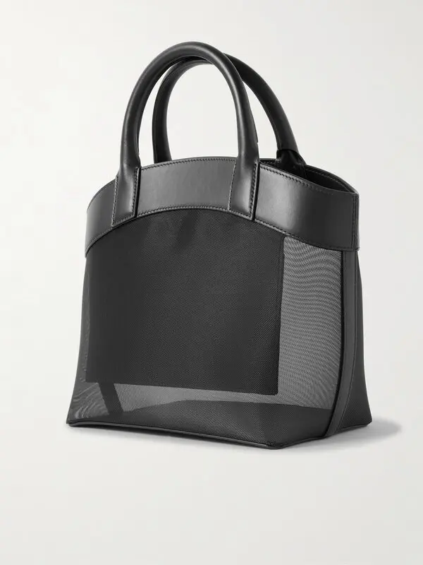 Savette Tondo Leather-trimmed Mesh Tote