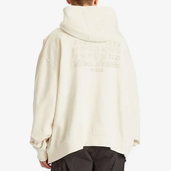 MAISON MARGIELA Numbers Jersey Hoodie - Ecru