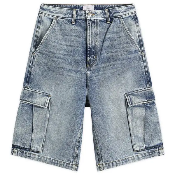Rhude Denim Cargo Shorts - Bay Indigo
