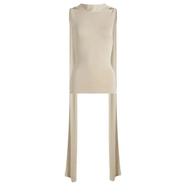 ST. AGNI Knit Scarf Top - Creme