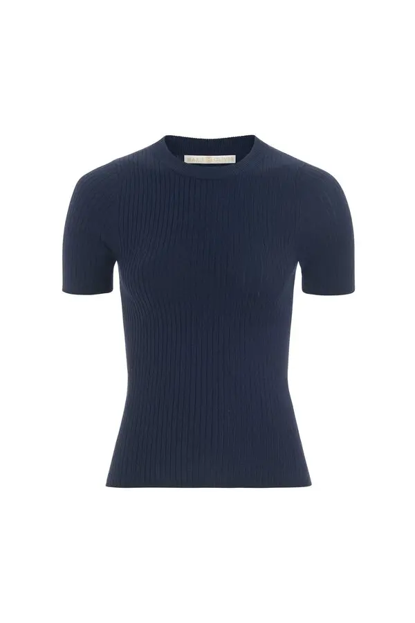 MARIE OLIVER Kayla Ribbed Top - Navy