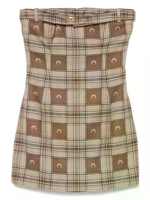 MARINE SERRE Moon Check Jacquard Mini Dress